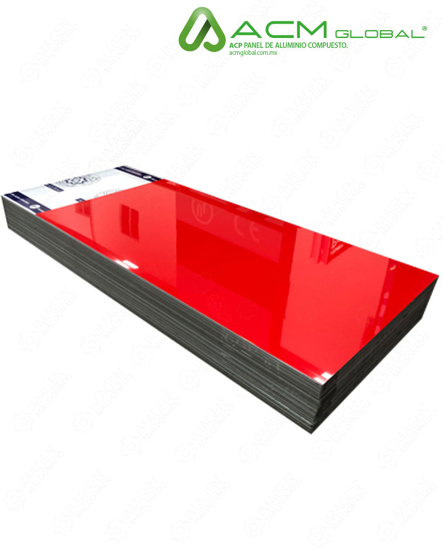 ALB634RED HOJA PANEL ALUMINIO GLOSSY RED (ROJO BRILLANTE) 4MM - Imagen ...