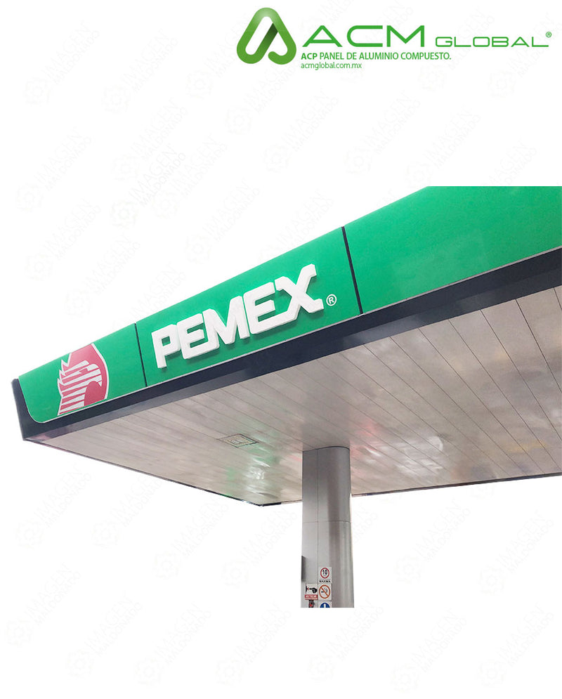 PANEL ALUMINIO 4MM FALDON PERIMETRAL PARA NUEVA IMAGEN PEMEX